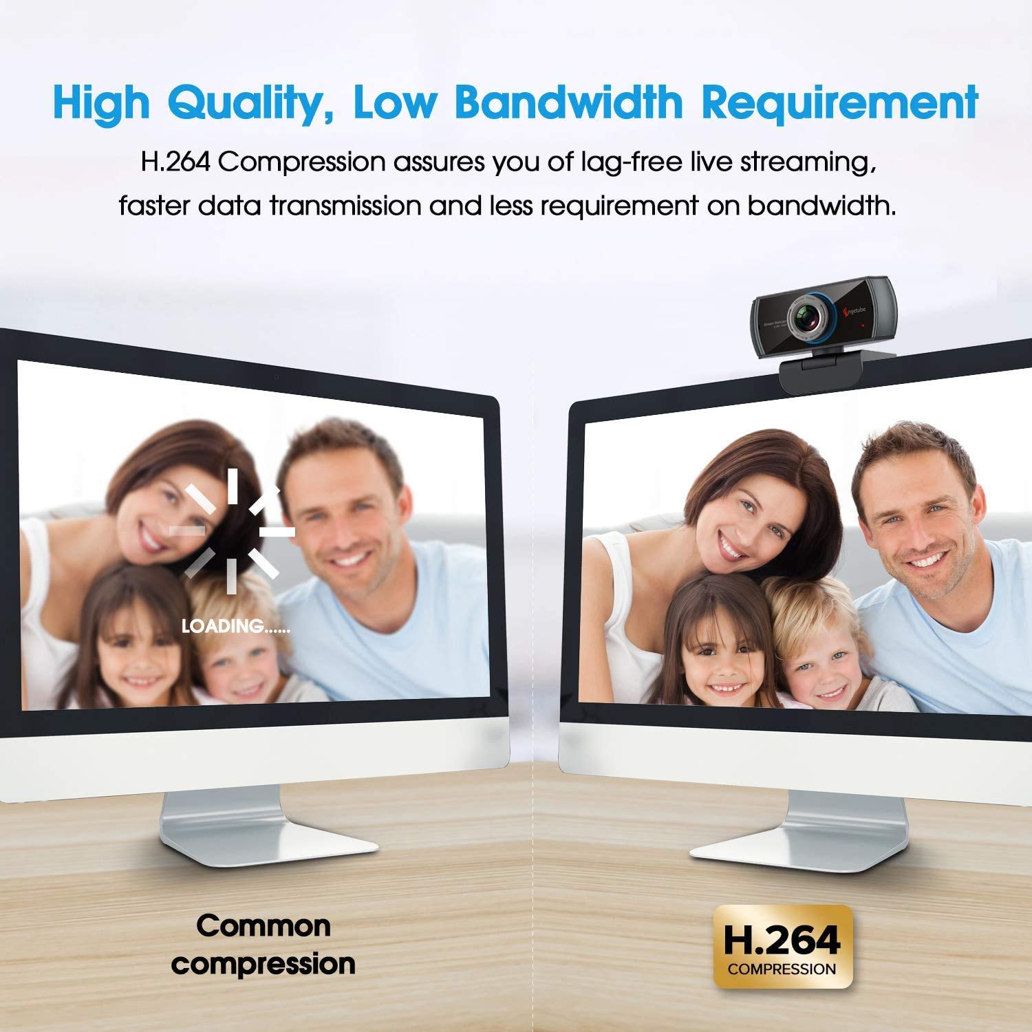Angetube 1080P Webcam for Streaming, 920 PC Web Camera Calling Video Recording Cam for Windows Mac Conferencing Gaming Xbox Skype OBS Twitch Xsplit GoReact with Microphone & 100-Degree View Angle