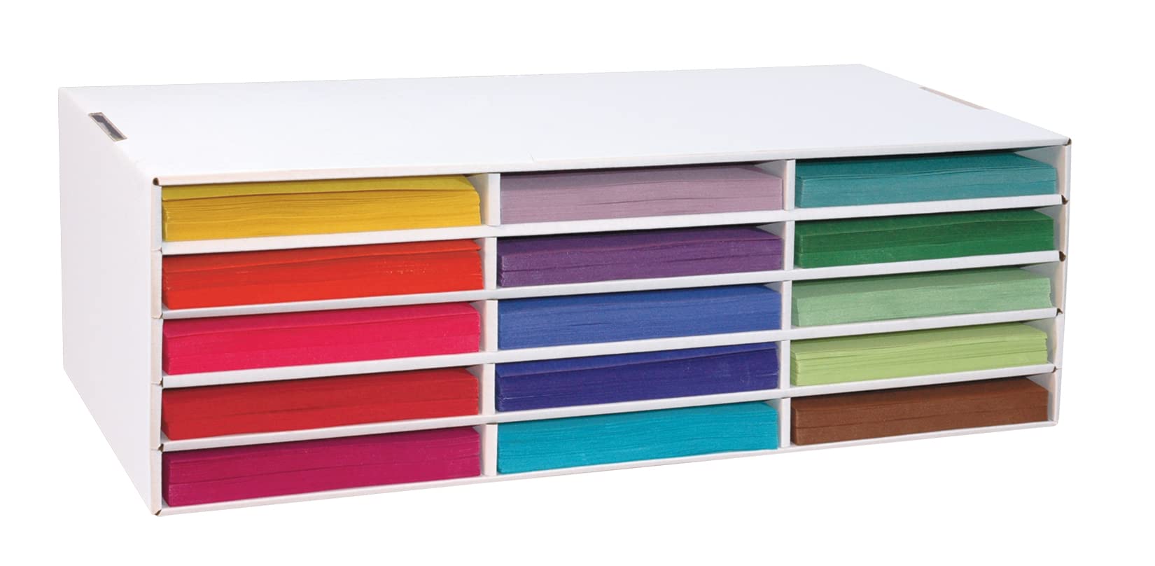 Classroom Keepers 9" x 12" Construction Paper Storage, White, 9-3/8"H x 29-1/4"W x 12-7/8"D, 1 Unit