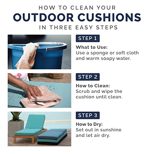 Arden Selections ProFoam Performance Outdoor Cushion Pillow Back 19 x 24, Sapphire Blue Leala