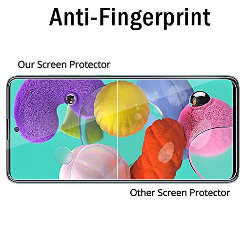 QHOHQ 3 Pack Screen Protector for Samsung Galaxy A51 4G & 5G & 5G UW with 2 Packs Camera Lens Protector, Tempered Glass Film, 9H Hardness, HD, 2.5D Edge, Anti-Fingerprint, Anti-Scratch