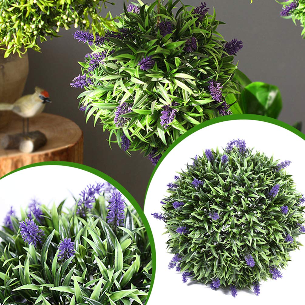 Cabilock 4pcs Simulated Lavender Hanging Ball Eucalyptus Topiary Green Topiary Balls Decor Farmhouse Hanging Ball Coffee Table Decor Hanging Lavender Ball Decorative Ball Balloon
