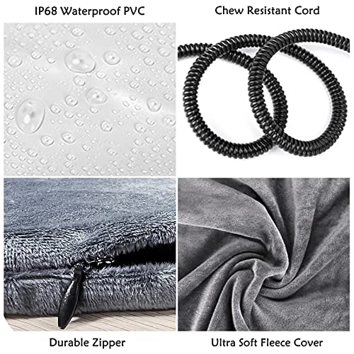 BiirBlue Pet Heating Pad, Temperature Adjustable Dog Cat Heating Pad with Overheat Protection, Indoor Heated Cat Bed for Puppy Kitten, Flame Retardant and Waterproof PVC Pet Heated Mat (Small)