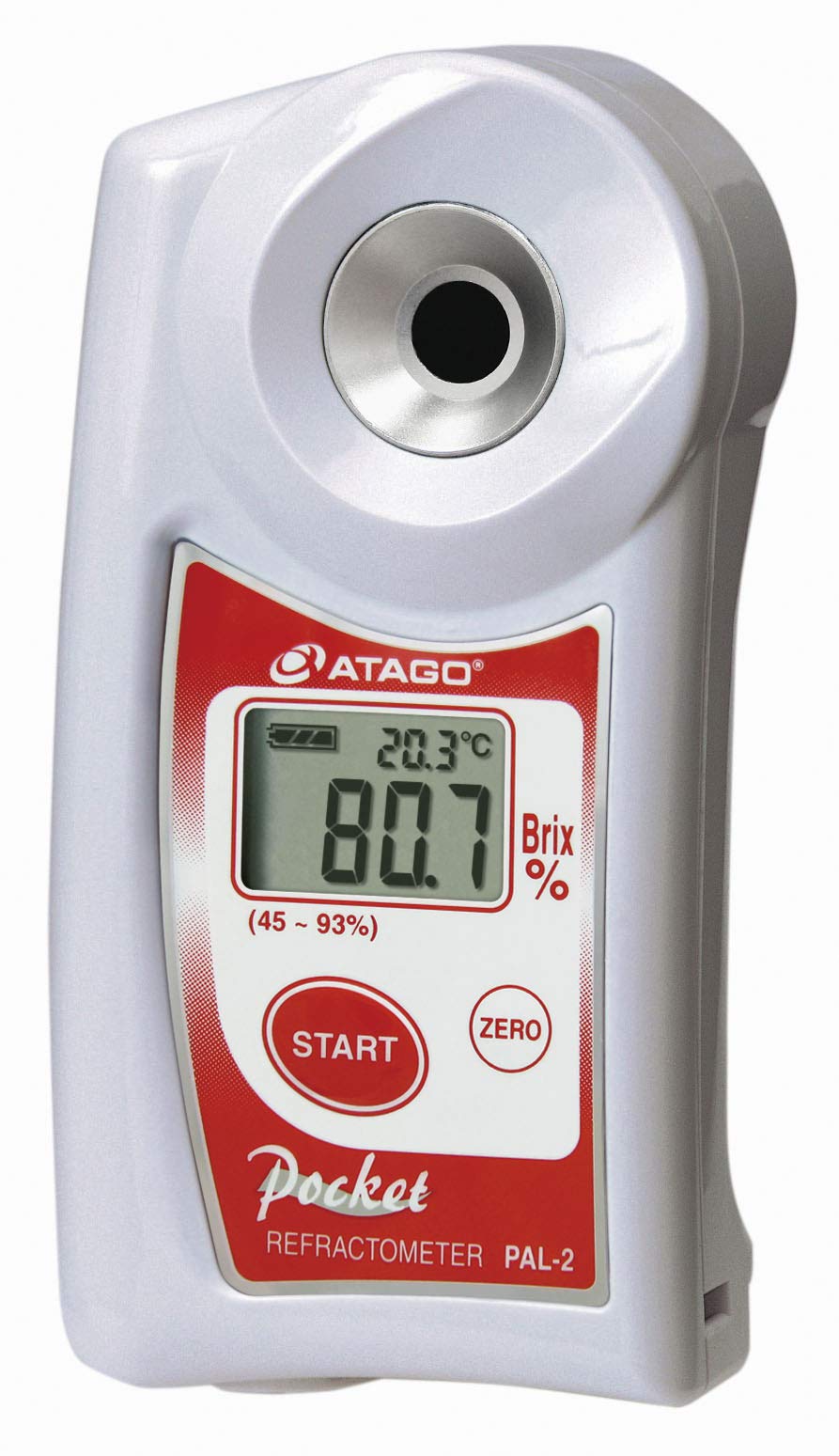 Atago 3820 PAL-2 High Range Digital Hand-Held Pocket Refractometer, Brix 45.0 to 93.0%