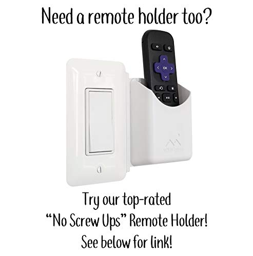 The No-Screwups Key Hook Organizer by Mount Genie (White, 1-Pack): Wall Mount with No Damaging Screws or Tape. Installs in Seconds on Any Light Switch. Great for Entryway, Mudroom, Kitchen, Office