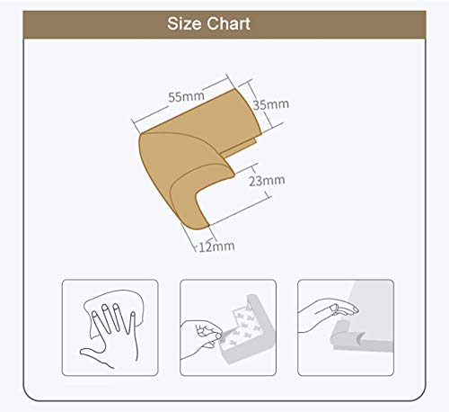 Acici Corner Guards | Corner Protectors for Baby Safety | Furniture Table Safety Bumper | with Double-Sided Tape(10 Pack) YA03 Beige