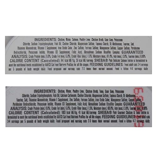 Sheba Perfect Portions Premium Cat Food Pate 4 Flavor 8 Can Variety with Toy Sampler Bundle, (2) Each: Salmon, Chicken Tuna, Turkey, Chicken (2.6 Ounces)