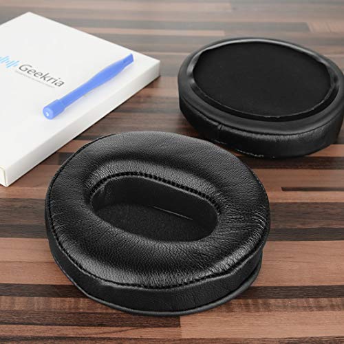 Geekria Elite Sheepskin Replacement Ear Pads for DENON AH-D2000, D5000, D5200, D7000, D7200, D9200 Headphones Earpads, Headset Ear Cushion Repair Parts (Black)
