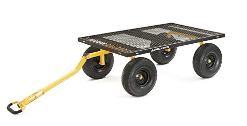 Gorilla Carts GOR1400-COM Steel Utility Cart, Heavy-Duty Convertible 2-in-1 Handle and Removable Sides, 12 cu ft, 1400 lb Capacity, Black