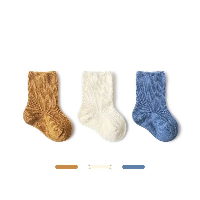 QandSweat Unisex Baby Ankle Socks Toddler Boys' Seamless Cotton Crew Socks (9 Pairs, 0-6M)