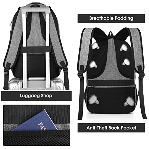 BIKROD Backpack for Men, School Backpack for Teen Water Resistant Back Pack with USB Charging Port, Adult Business Anti Theft Durable Work Computer Bag Gifts Fits 17.3 Inch Laptop