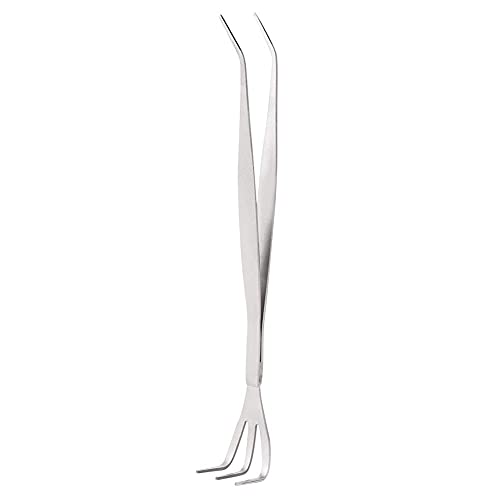 Agatige 2 in 1 Gardening Hand Rake, Stainless Steel Root Claw Rake Bonsai Gardening Hand Tool for Cultivating, Loosening Soil, Spreading Mulch