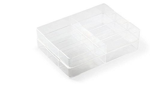 Durable Desktop Drawer Caddy, Oranizing Small Office Supplies Within 13" w x 9.5" d x 1.9" h, Transparent (338419)
