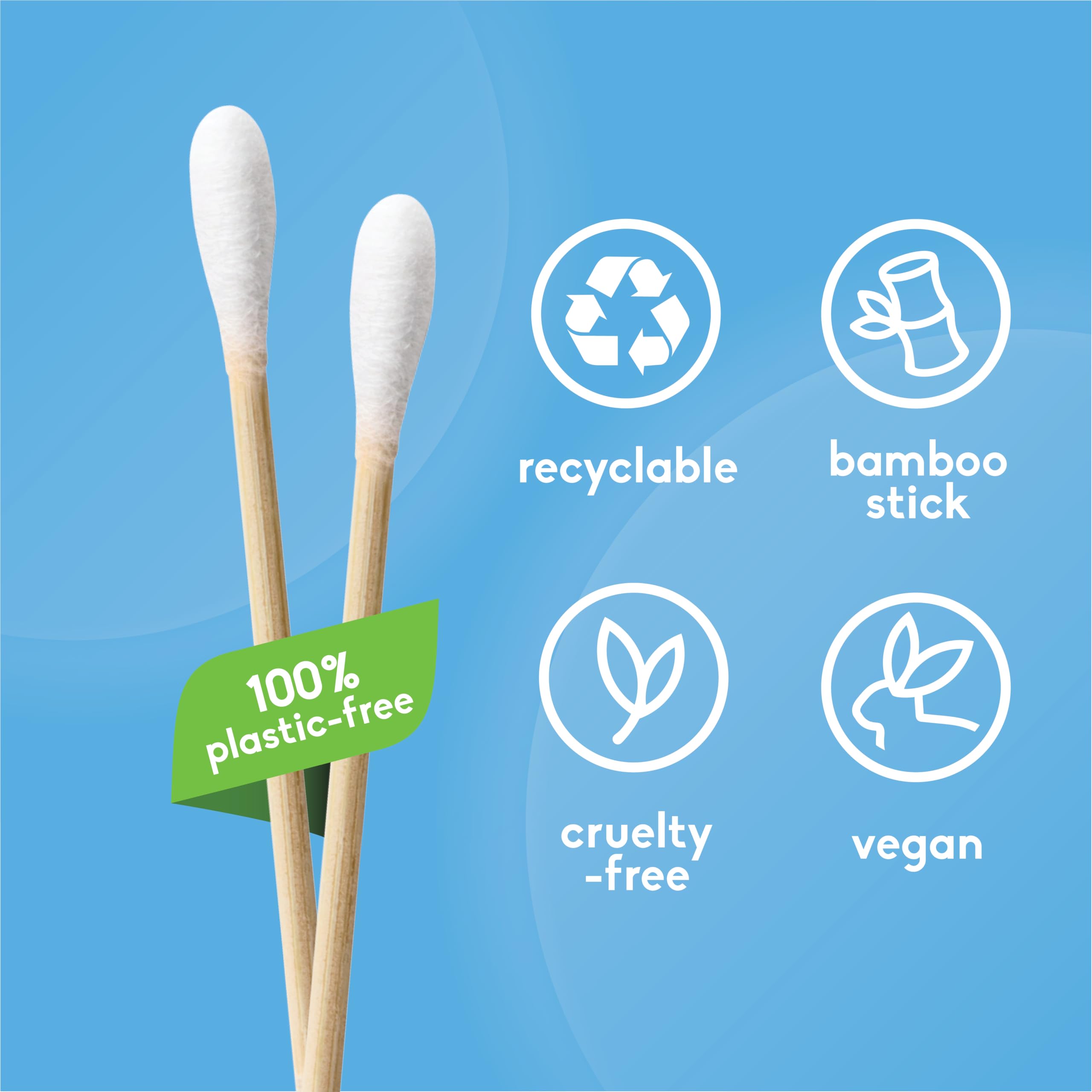 The Humble Co. Bamboo Cotton Swabs (600 count) - Cotton Swabs and Cotton Buds for Ears, Makeup, Pet Care and Cleaning (White)