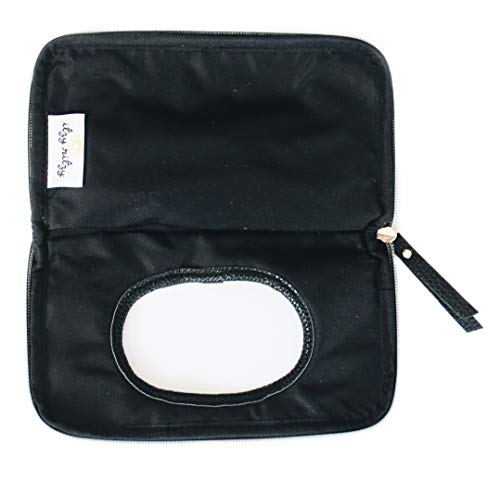 Itzy Ritzy Travel Wipes Case – Portable, Refillable Wipes Pouch Includes Removable Clips for Car Visor or Seat Back; Wipes Holder Perfect Diaper Bag & Travel - Holds Up to 64 Wipes (Coffee & Cream)