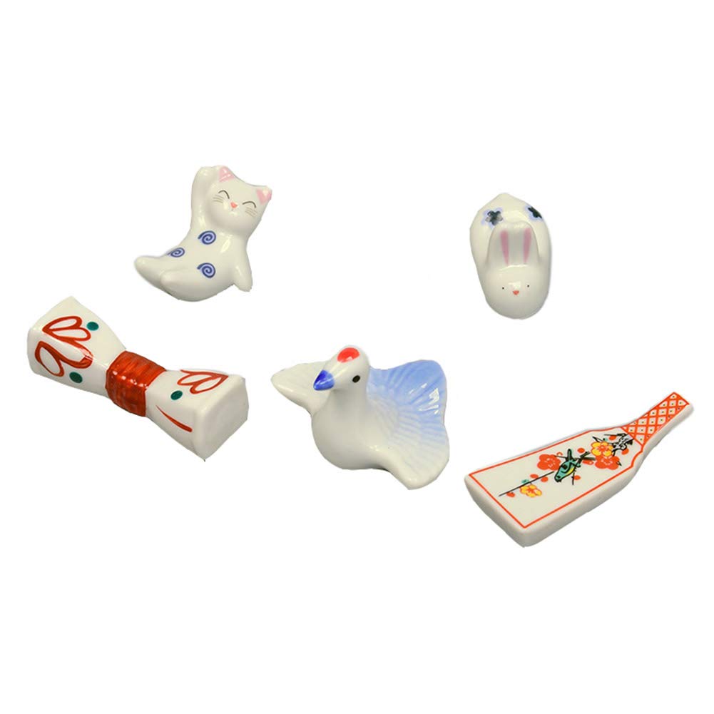 6Pcs Ceramics Chopstick Rest Home Decorative Tableware Stand Set Spoon Fork Knife Holder