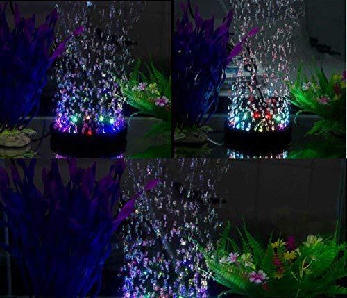 LONDAFISH Aquarium Bubble Light Aquarium Air Stone LED Light Air Pump Bubble Stone Lamp