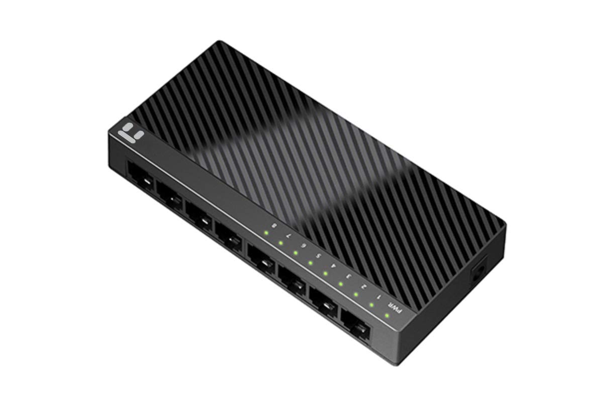 Netis ST3108C 8 Port 10/100Mbps Fast Ethernet Switch | Desktop Ethernet Splitter, Ethernet Hub, Plug and Play, Traffic Optimization Auto-Negotiation RJ45 Ports with Compact Design