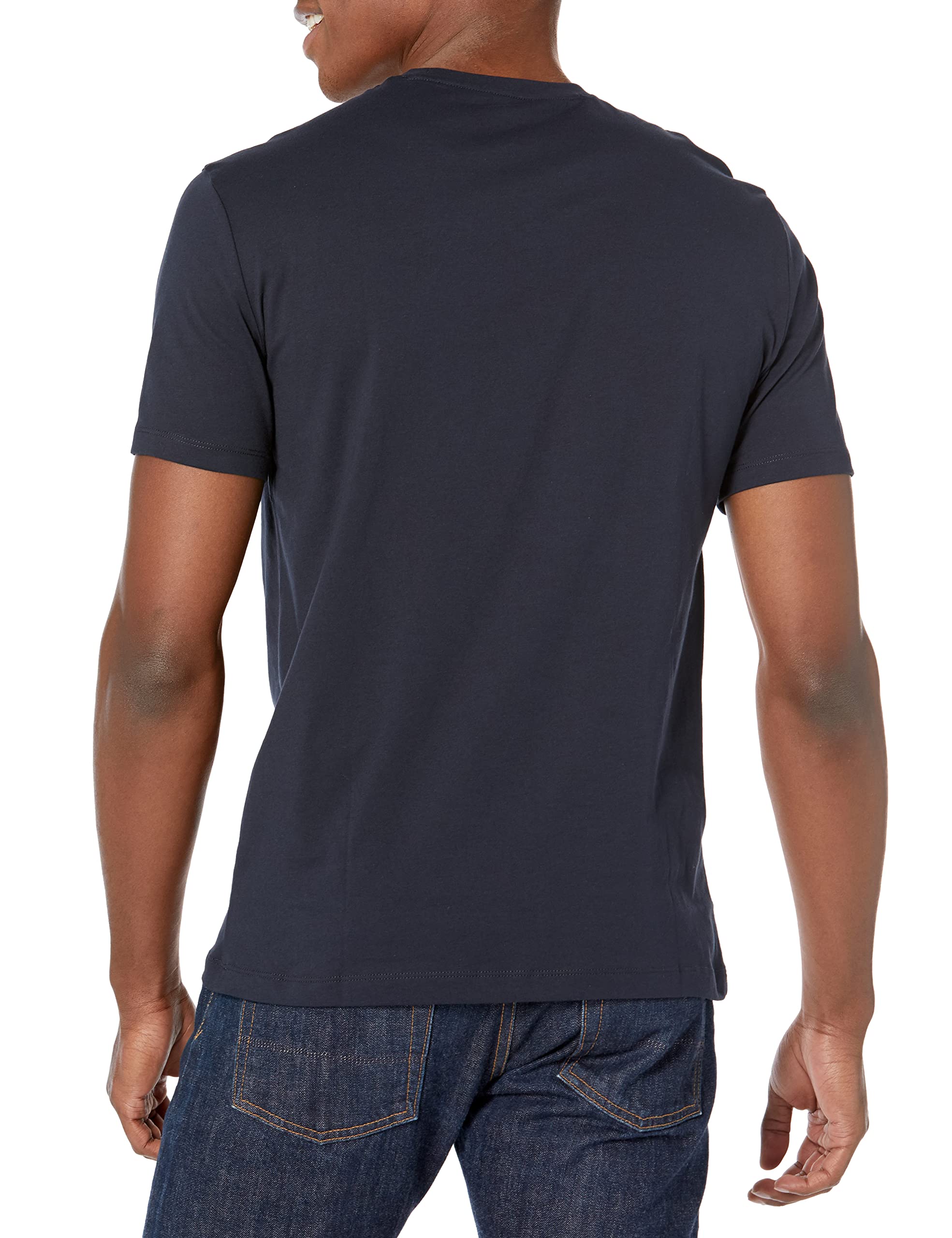 A | X ARMANI EXCHANGE Men's Lines Logo Tee, Navy, Large