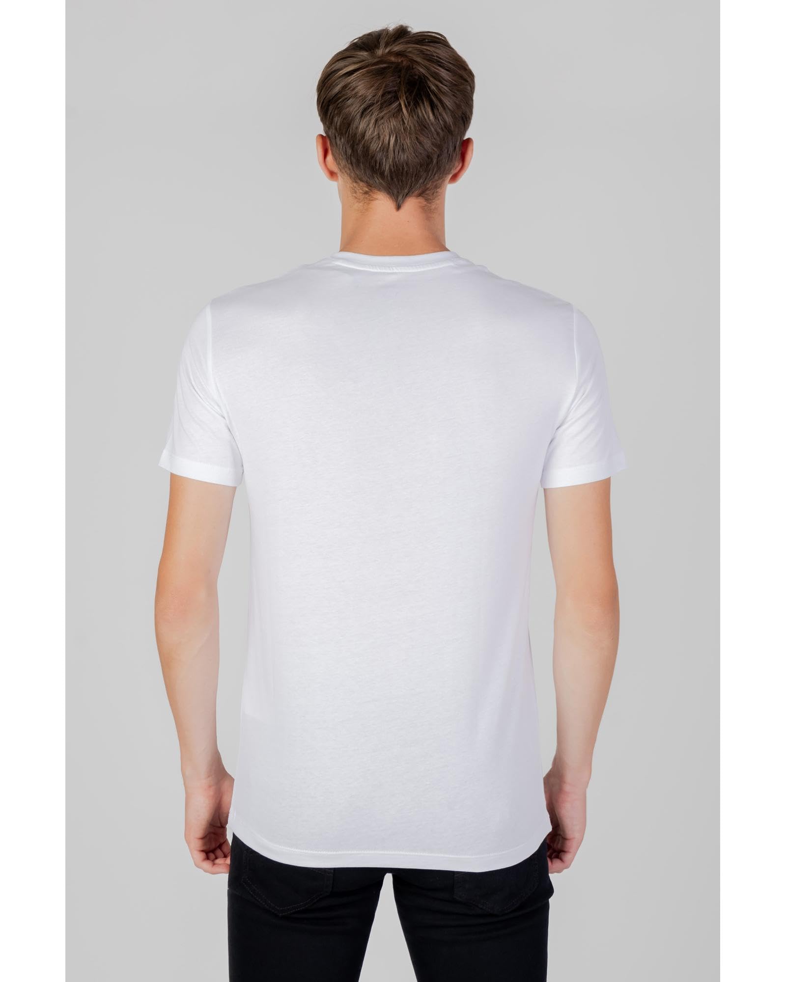 A | X ARMANI EXCHANGE Men's Slim Fit V-Neck AX Block Graphic Tee, White, XL
