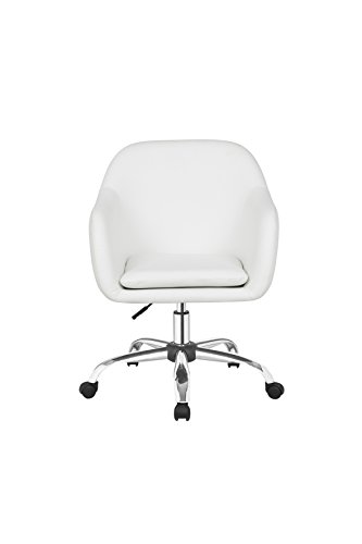 IDS Online Faux Leather Office Desk Swivel Chair, White