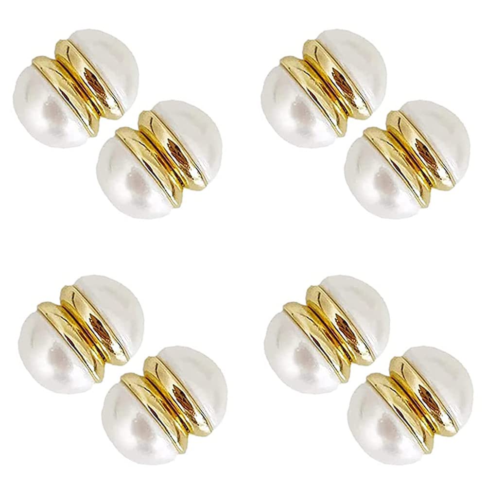 4 Packs Lympha-Circurl Magnetic Ear Ornament, Elegance Lymphvity Magnetherapy White Onyx Earrings, Non Piercing Lymph Drainage Magnetic Therapy Earrings for Women Men
