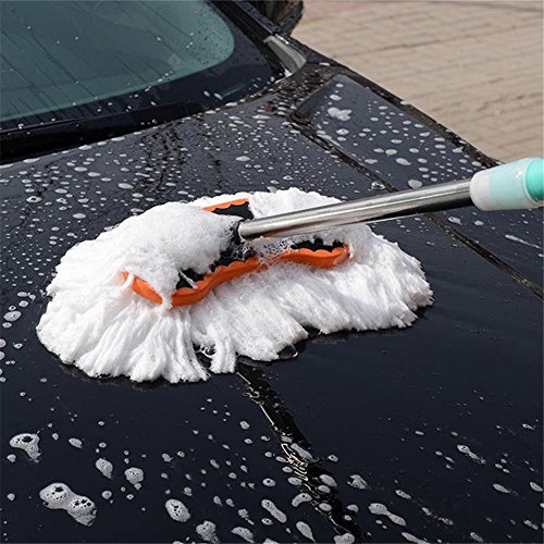 GCARTOUR Car Cleaning Mop Soft Milk Silk Wiping Wet Mop Car Wash Brush Duster Cleaning Tool(No Handle)