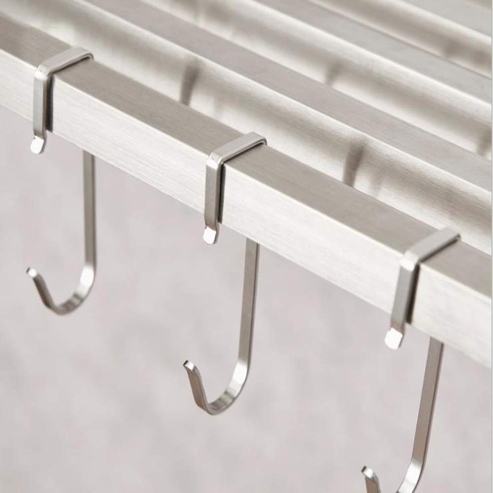 Hdtyyln 5 Pack Stainless Steel Universal Square Hook Small Metal Hanger for Kitchen, Bathroom, Bedroom and Office: Pan, Pot, Coat, Bag, Plants