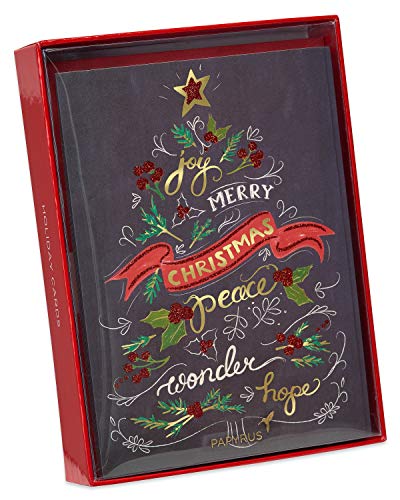Papyrus Christmas Cards Boxed with Envelopes, To You and Yours, Holiday Tree (14-Count)