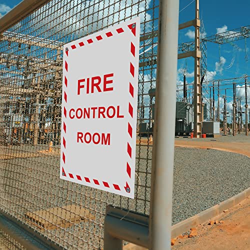 BannerBuzz Fire Control Room Sign with Graphic Aluminum Metal Safety Compliance Sign (24" W X 36" H)
