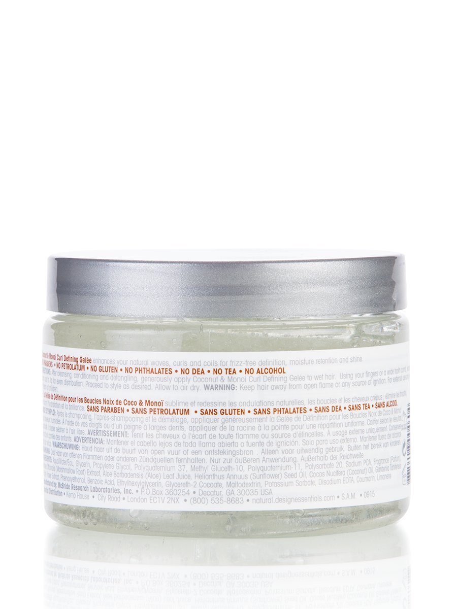 Design Essentials Natural Coconut & Monoi Curl Defining Gelee, with Sunflower, Marshmallow Root & Aloe, 12 Ounce