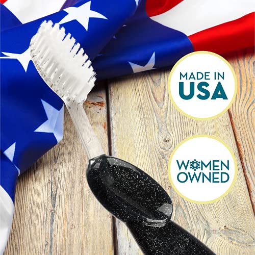 RADIUS Big Brush BPA Free & ADA Accepted Toothbrush Designed to Improve Gum Health & Reduce Gum Issues - Right Hand - Gold - Pack of 1