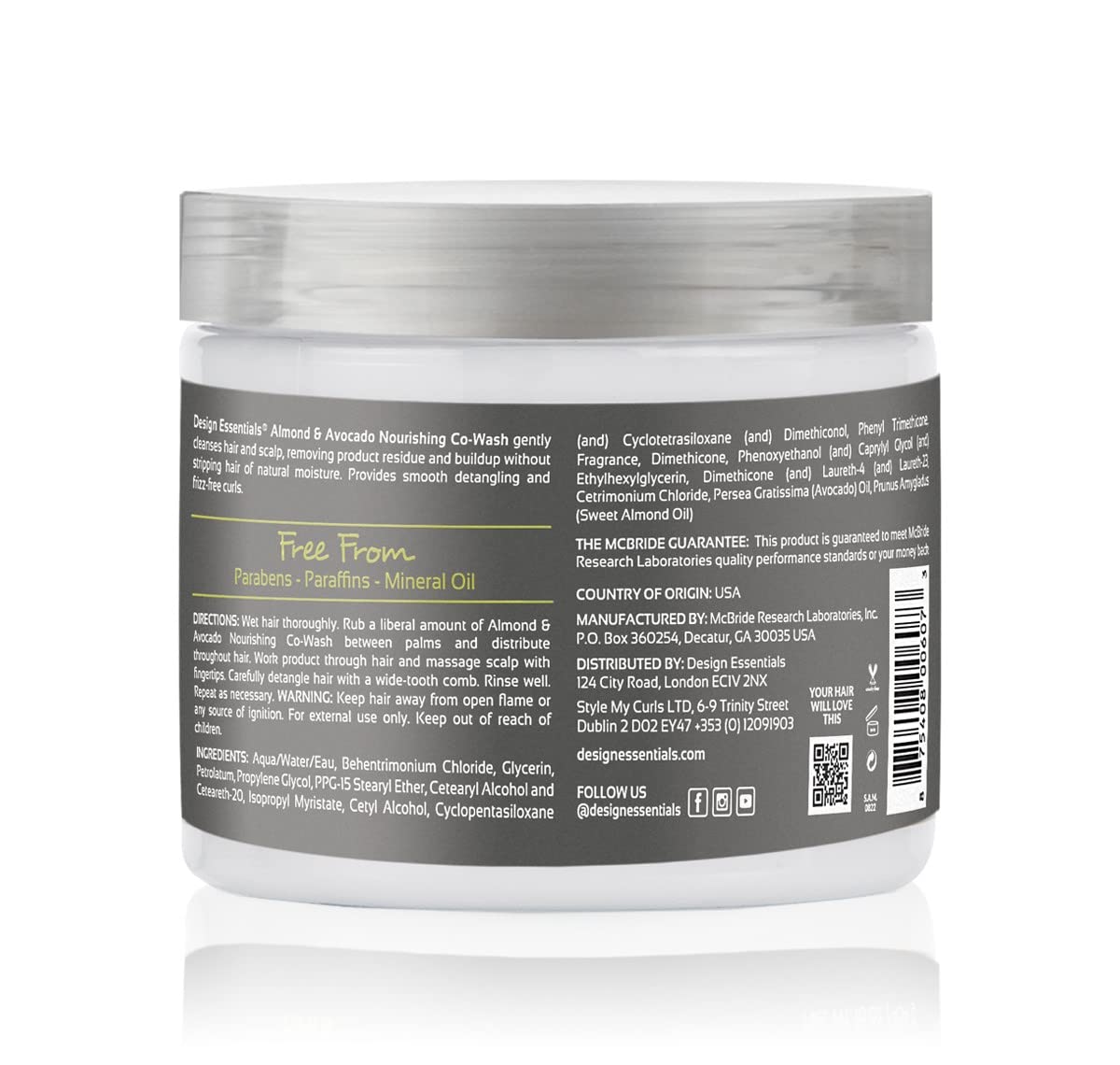 DESIGN ESSENTIALS Natural Almond & Avocado Nourishing Co-wash, White, 1 lb
