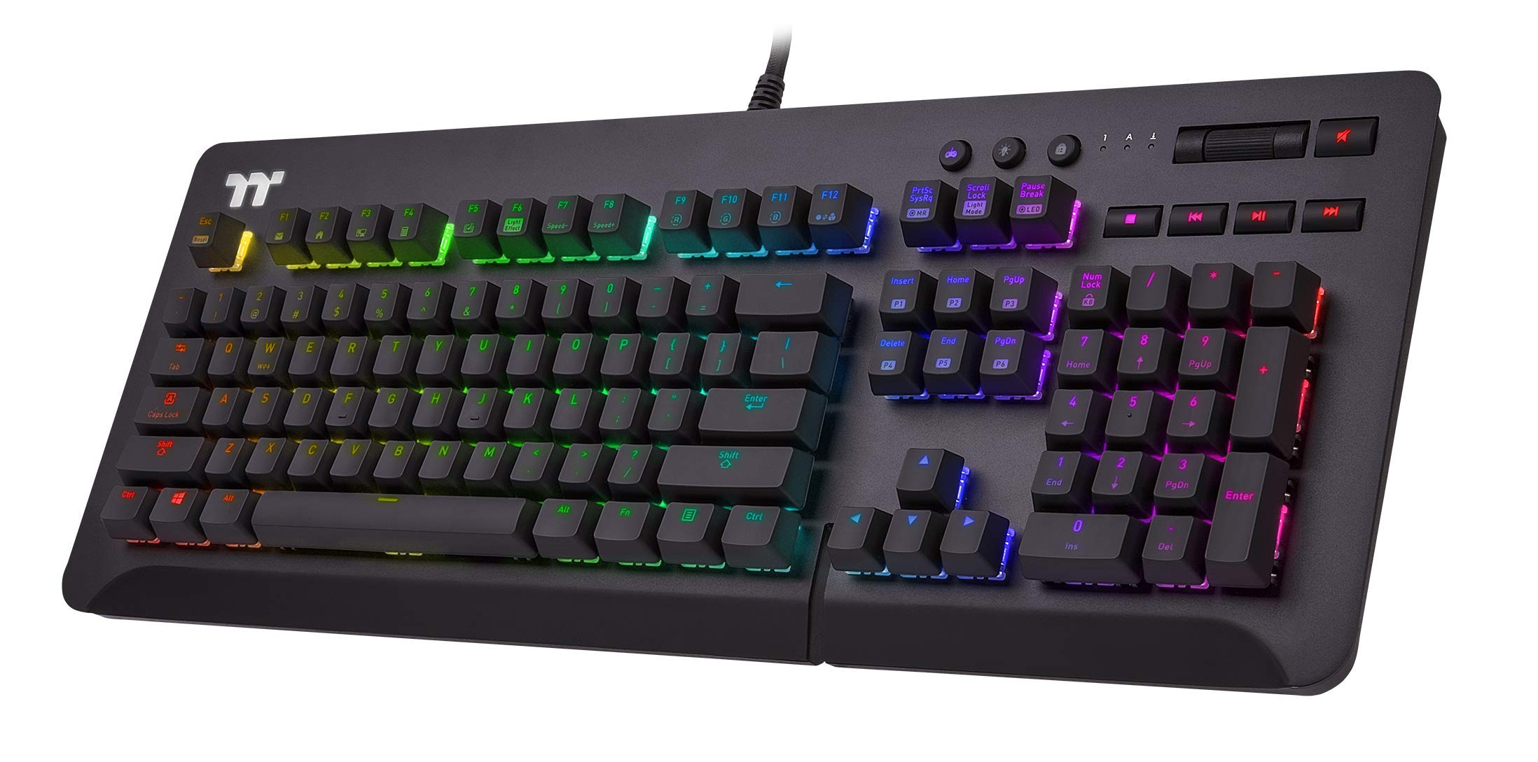 Thermaltake Level 20 GT RGB Mechanical Gaming Keyboard, Razer Green Switches, 16.8M Color RGB, Razer Chroma Compatible - GKB-LVG-RGBRUS-01