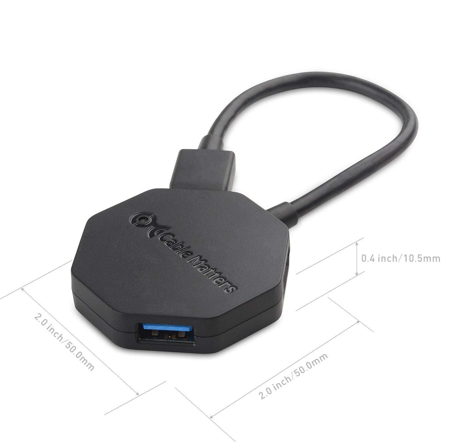 Cable Matters Ultra Mini 4 Port USB Hub (USB 3.0 Hub, USB 3 Hub)