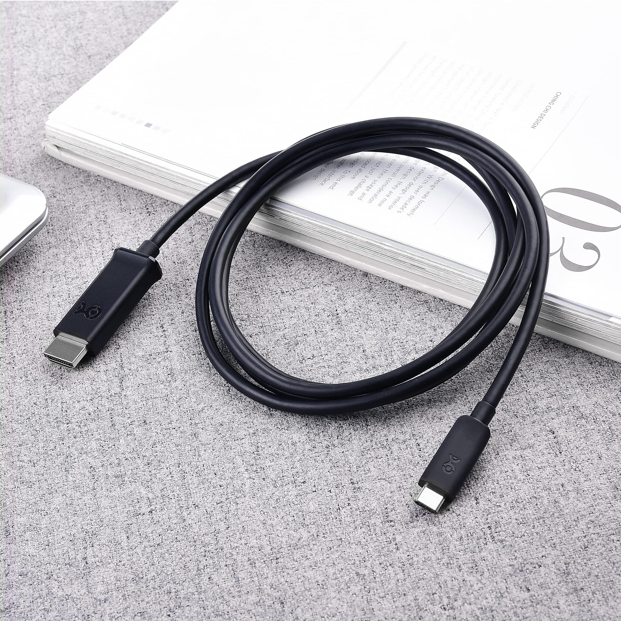 Cable Matters USB C to HDMI Cable, Supporting 4K 60Hz (USB-C to HDMI Cable) in Black 6 ft - Thunderbolt 4 / USB4 Compatible with iPhone 16/15 Pro Max Plus, MacBook Pro, Dell XPS 13, Surface Pro