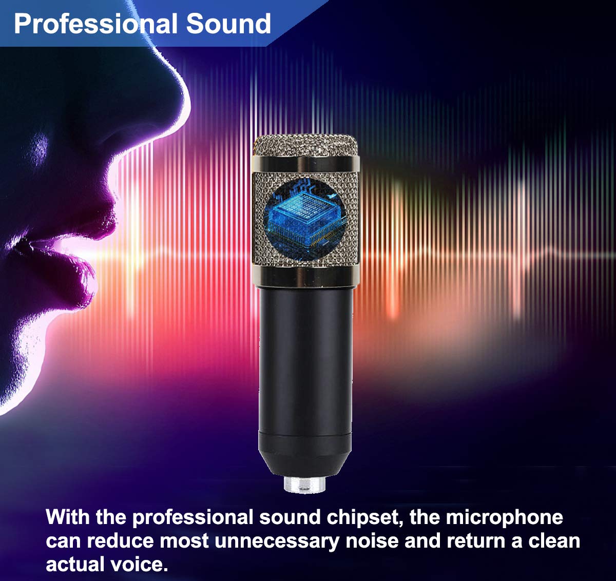 Bonke 【2021 Upgraded】 USB Condenser Microphone for Computer (Silver)