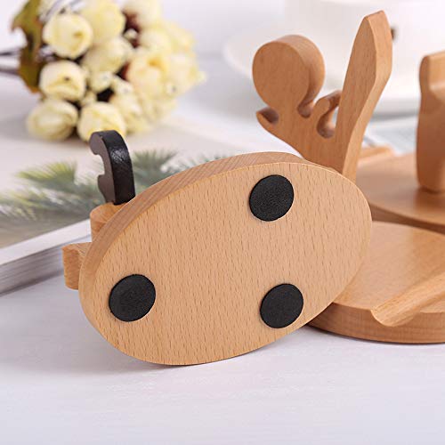 Cool Guy Cell Phone Stand for Desk, Free Hands Wooden Desk Phone Holder Desktop Accessories, Mount for iPhone Smartphones and Tablets,Great for Daily Use or Gift