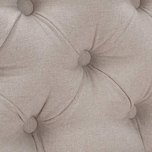 Jennifer Taylor Home Celine Tufted Settee Nailhead Accents, Sky Neutral Beige Polyester