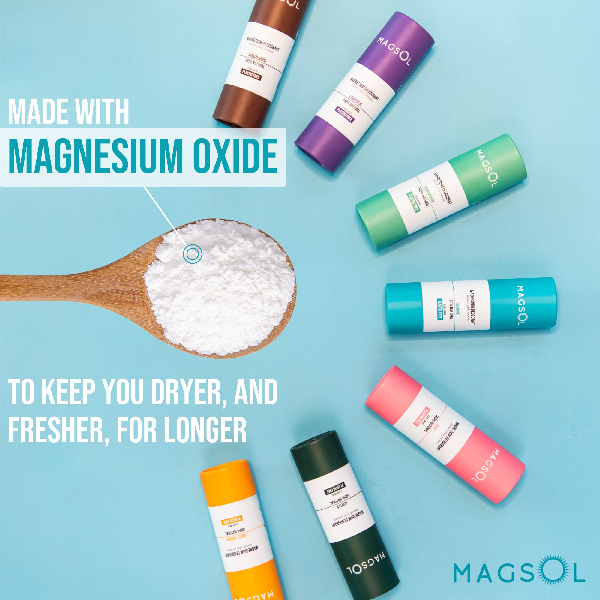 MAGSOL Organics Natural Deodorant for Women - Aluminum Free Deodorant for Women, Rose, 3.2 oz