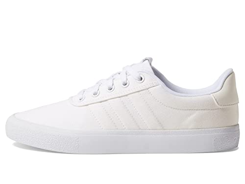 adidas Women's Vulc Raid3r Skate Shoe, White/White/Silver Metallic, 8