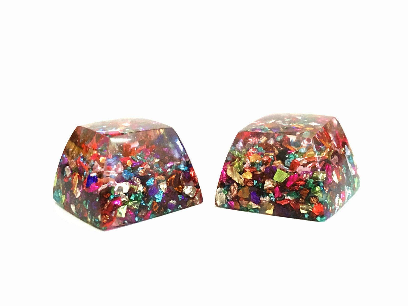 Handmade DSA Shinning Gem Resin Sequined Keycap OEM Profile for Cherry MX RGB Switch Gaming Mechanical Keyboards