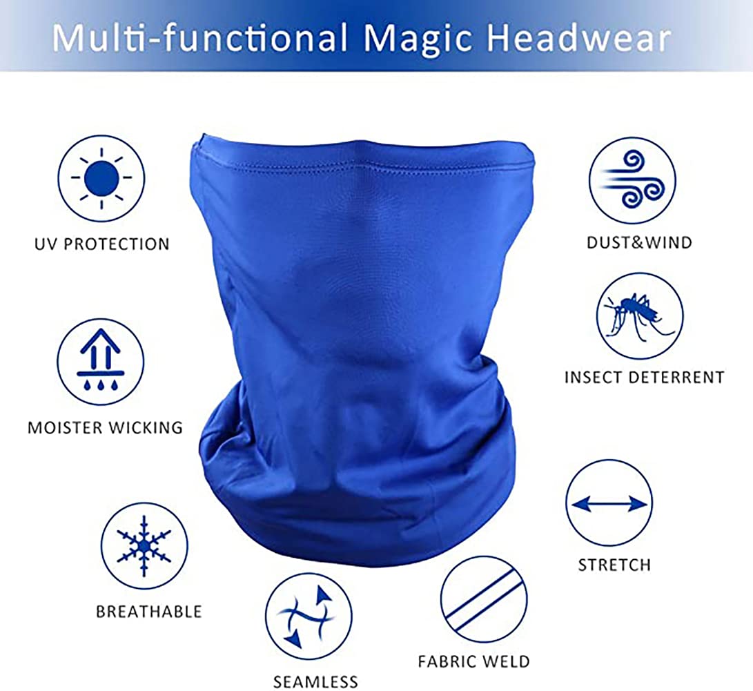 4PCS outdoor sun protection and uv mask neck strap windproof scarf sun protection breathable scarf balaclava (1 black, 1 grey, 1 blue, 1 navy blue)