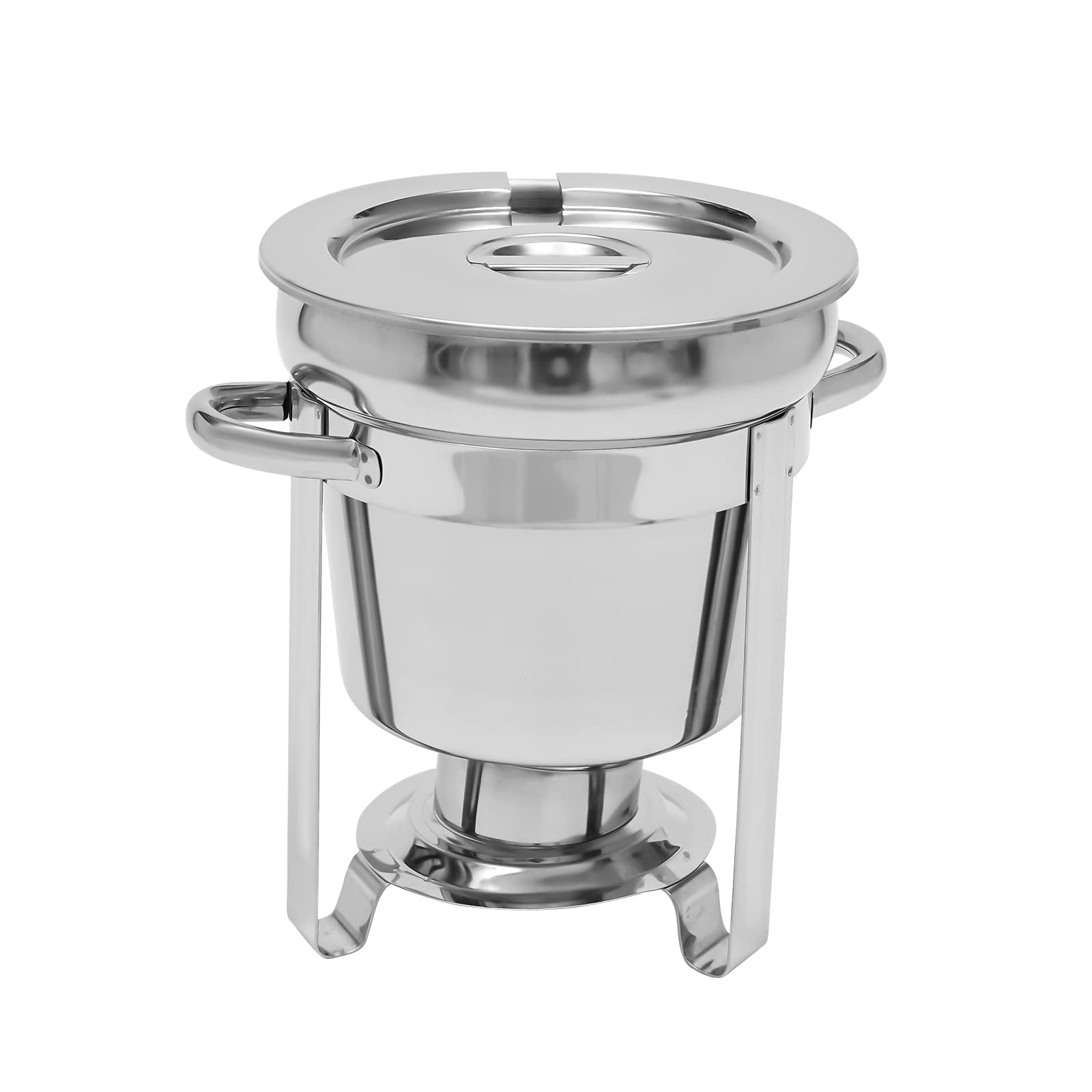 7.4Qt Stainless Steel Soup Warmer Stainless Steel Buffet Set Warmer with Frame+Food Pan+Fuel Holder+Lid,Commercial Soup Chafer for Any Event or Party