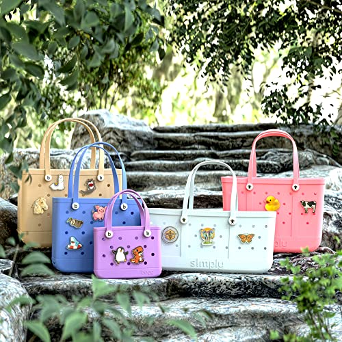 BOGGBeans Pig Charm for Bogg Bag, Simply Southern Totes, and Similar Styles. Acrylic 3" Animal Charm Accessories for Beach Totes