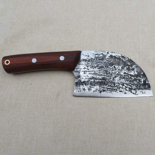 LICAIDAO Chinese kitchen knife Manual forging Kitchen Knife Chef's Meat Cleaver Vegetable Cutter with High Carbon Clad Steel(Mini section)
