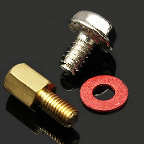 KINWAT 10Pcs 6.5mm 6-32-M3 Computer Golden Motherboard Riser+Silver Screws + Red Washers