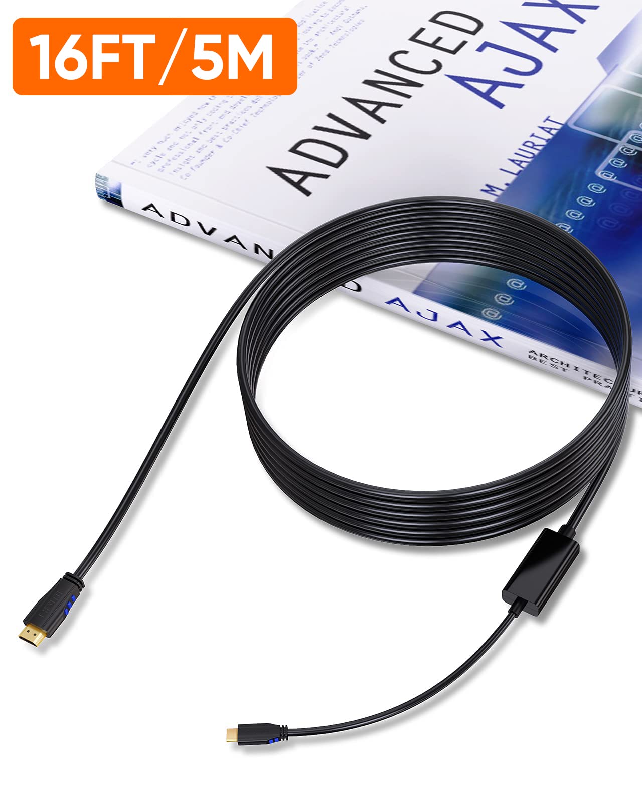 CableCreation USB C to HDMI Cable 16FT, USB Type C to HDMI Cable 4K, Compatible with iPhone 15/15 Plus/15 Pro/15 Pro Max, MacBook Pro 2020, iPad Pro 2020, Surface Go, XPS 13, Yoga 920, G7, Galaxy S23