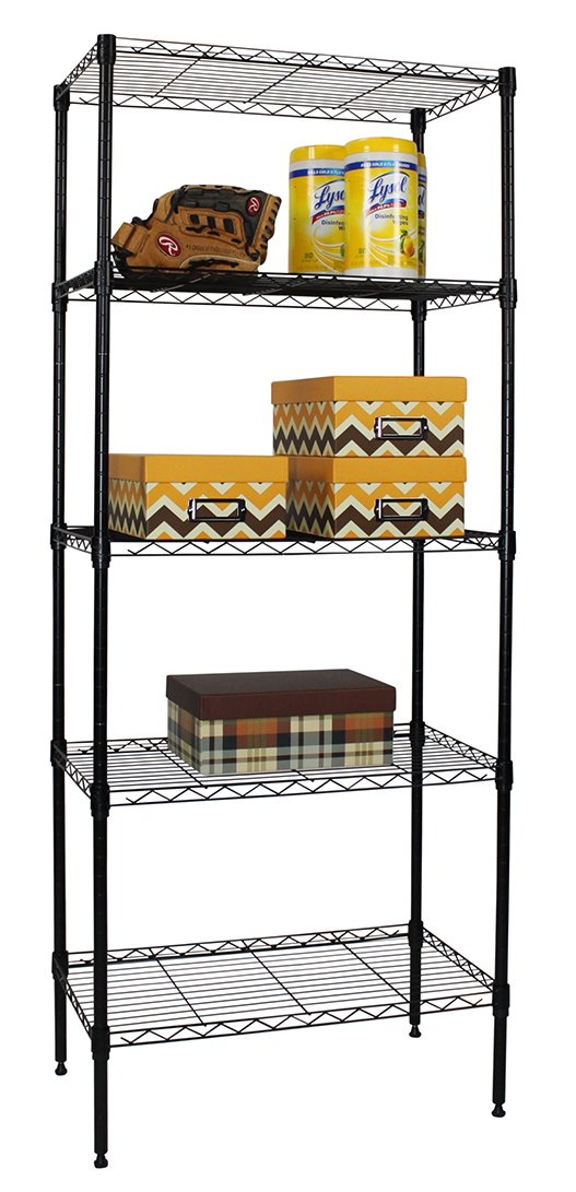 Apollo Hardware Black 5-Shelf Wire Shelving 24"x14"x60" (Black)