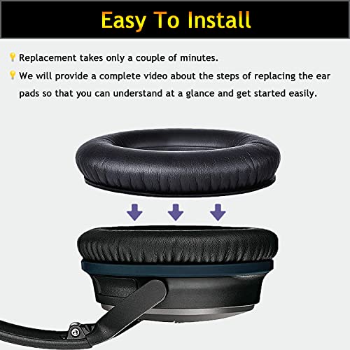 BINGLE Upgraded QC25 Replacement Ear Pads for Bose Sound Insulation Bose Quietcomfort 25 QC15 QC25 QC2 QC35/Ae2 Ae2i Ae2w/ SoundLink & SoundTrue Around-Ear Series Replacement Ear Cushion Black