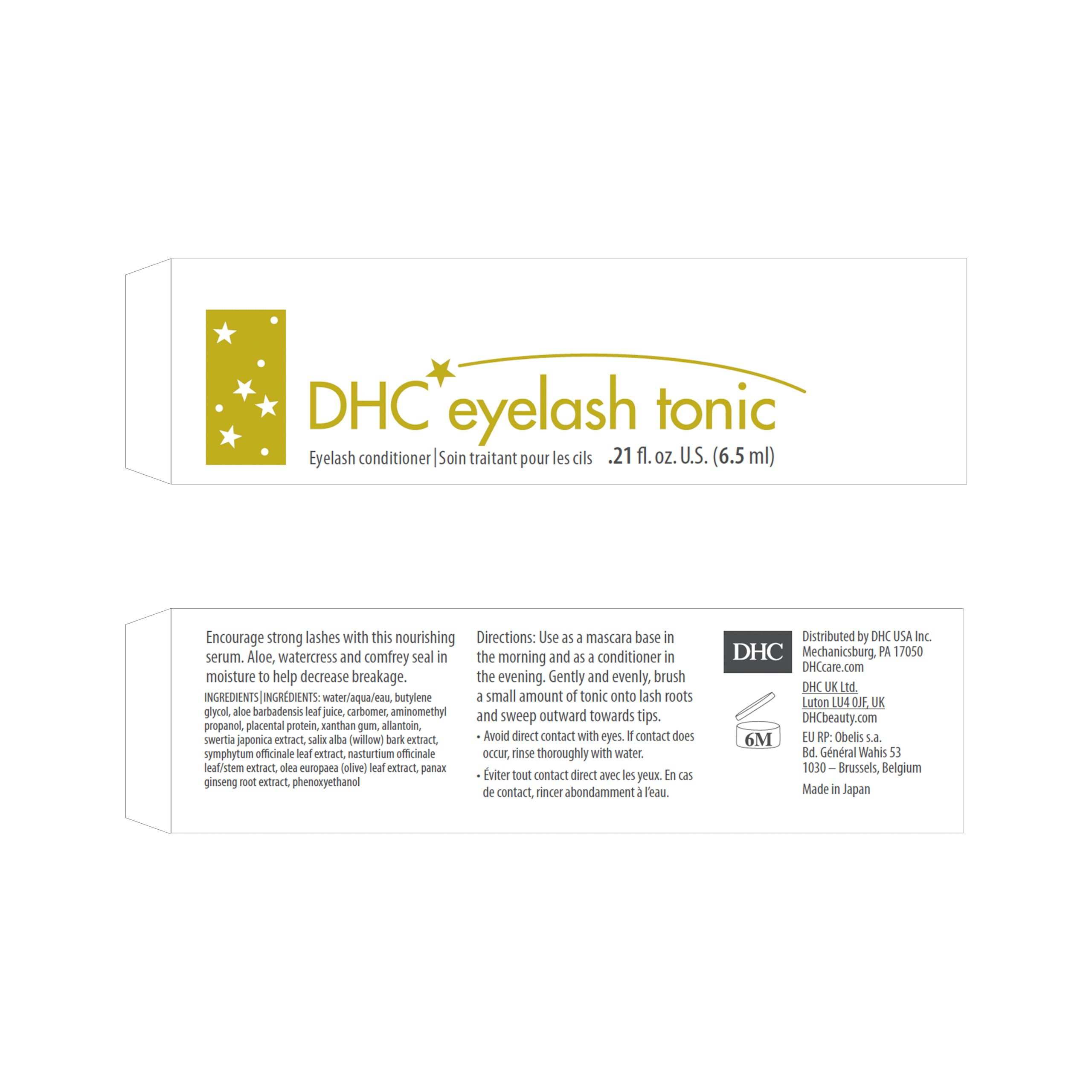 DHC Eyelash Tonic 2 pack, Strenghtening and Conditioning Eyelash Gel, Ideal for brittle lashes or post-extension care, 0.21 fl. oz.